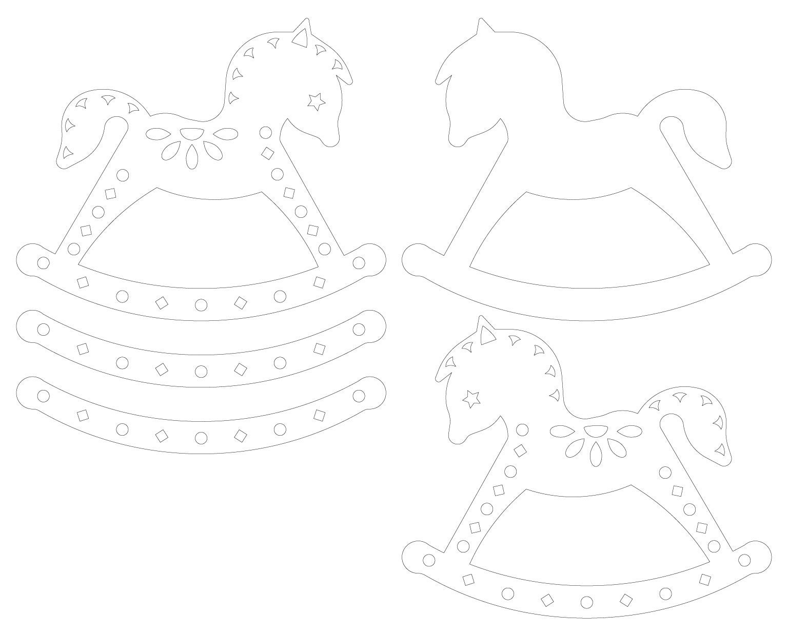 Layered Rocking Horse SVG, Plywood Toy DXF, Baby Room Decor AI, Room ...