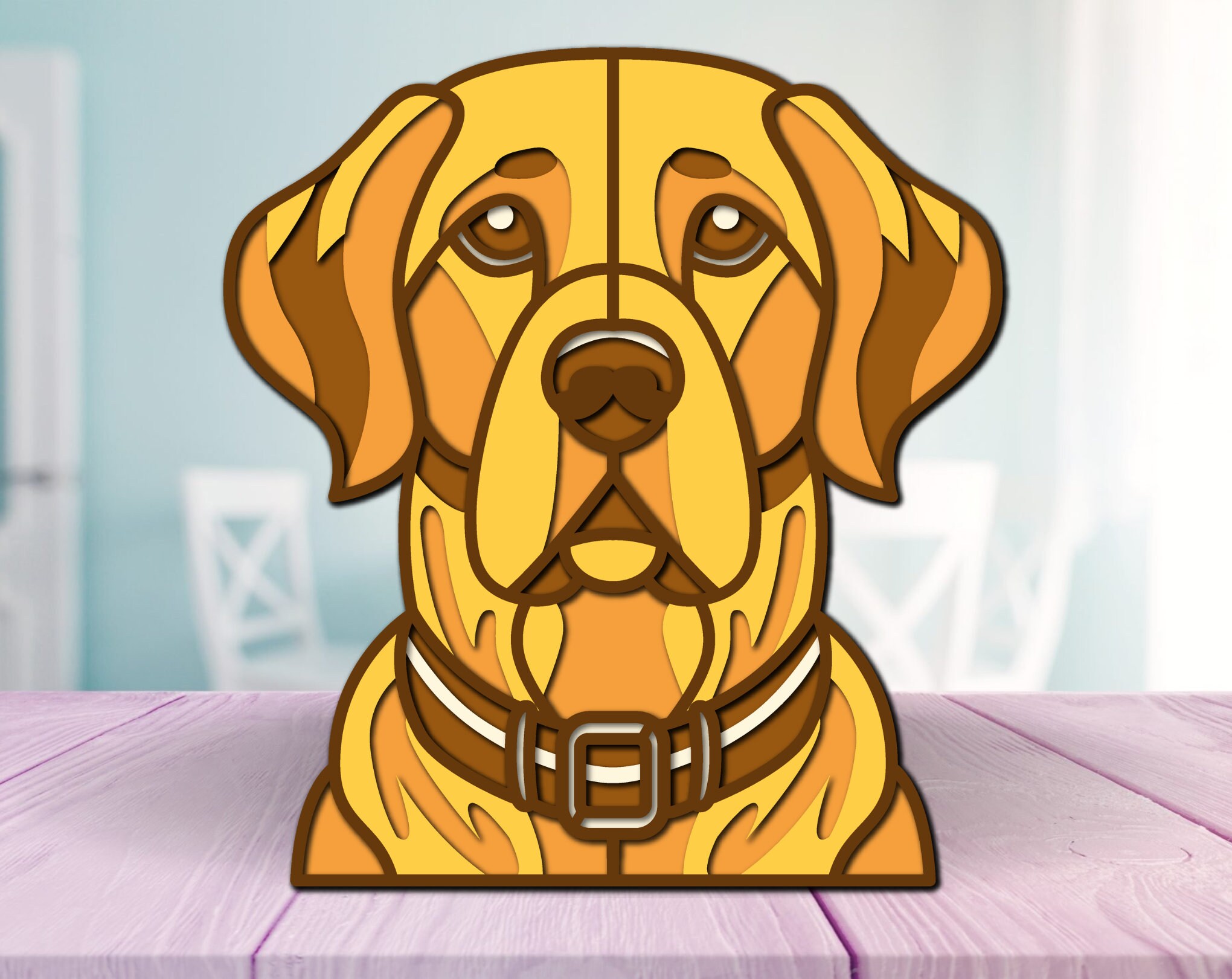 Layered Labrador SVG, Dog Laser Cut File, for Glowforge, Cricut, Xtool ...