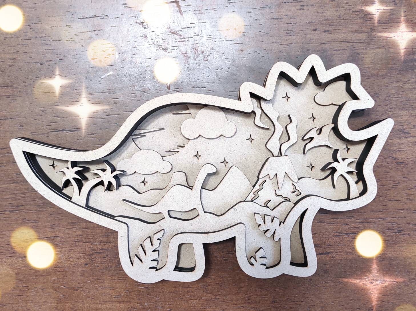 Layered Dinosaur Triceratops Digital Download, SVG, DXF, 3D Room Decor ...