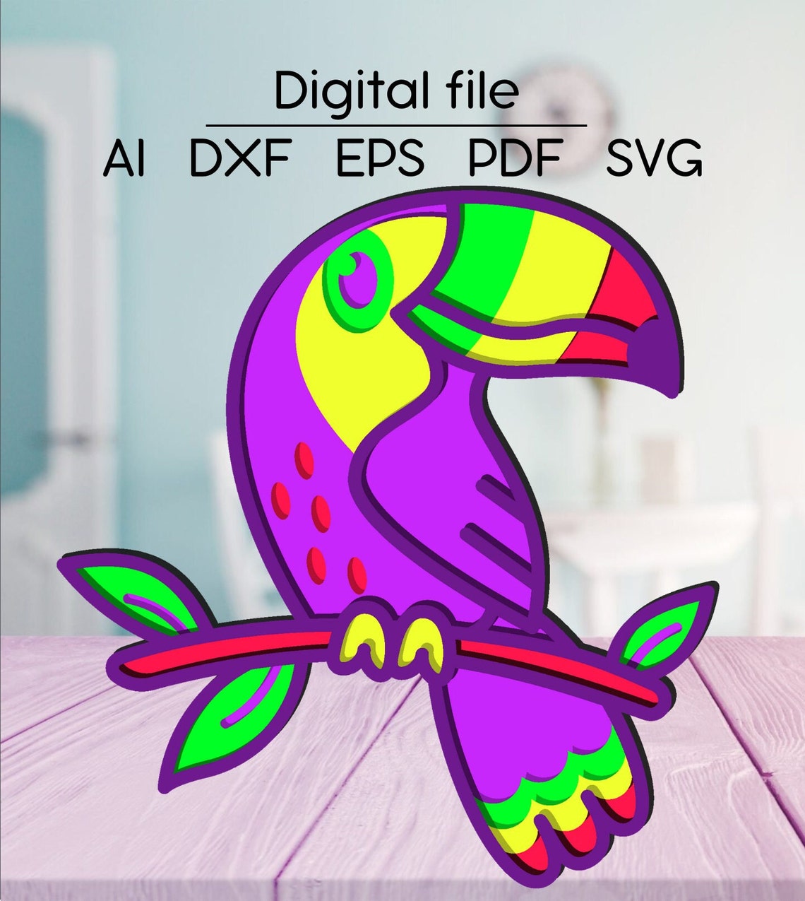 Layered Toucan Digital Download, SVG, DXF, AI, 3D Kids Room Decor ...