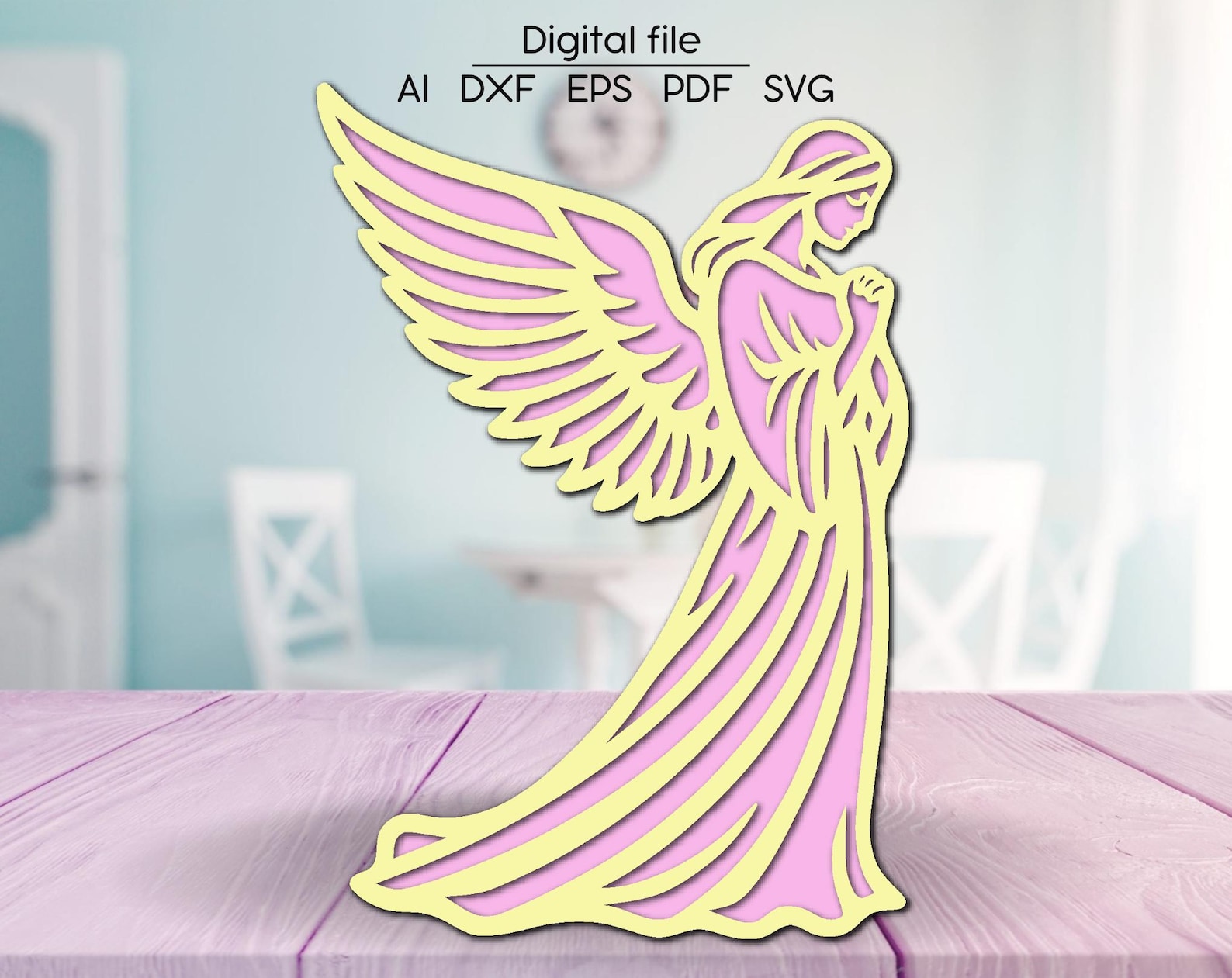 Angel SVG, Laser Cut File, for Glowforge, Cricut, Xtool, Cnc, Digital ...