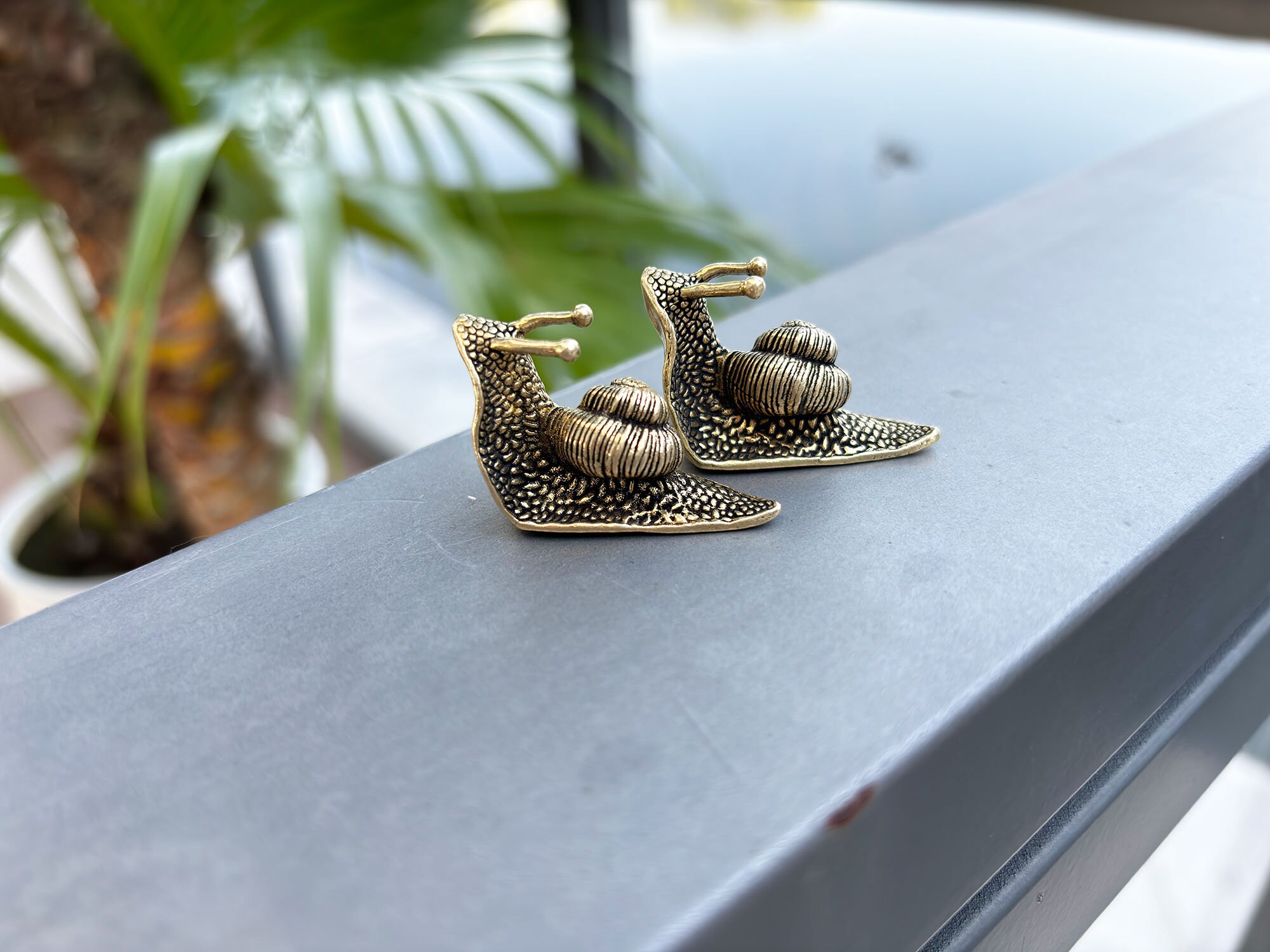 2PCS Mini Brass Snails Animal Ornaments, Cute Brass Ornament,small Metal Art Desk Accessories ...