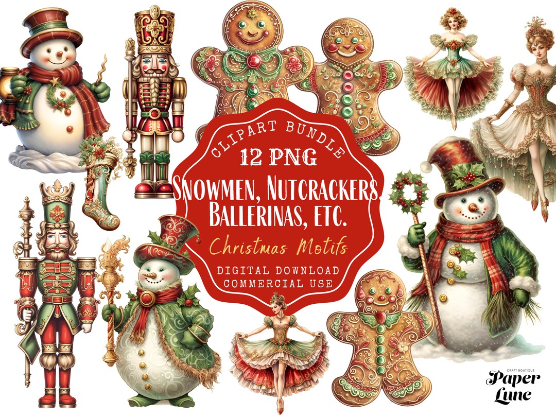 Vintage Christmas Nutcrackers, Ballerinas, Gingerbread Men, Snowmen ...