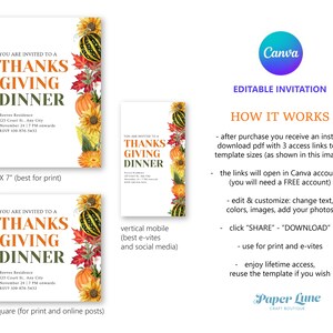 CANVA TEMPLATE Fully Editable Vintage Pumpkins Leaves Thanksgiving ...