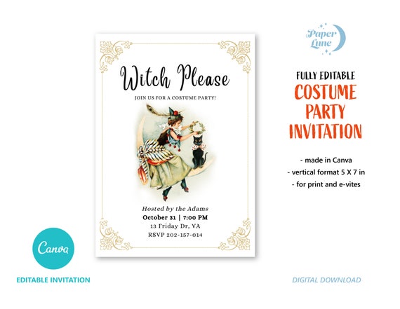 CANVA TEMPLATE Fully Editable Vintage Theme Halloween Costume - Etsy