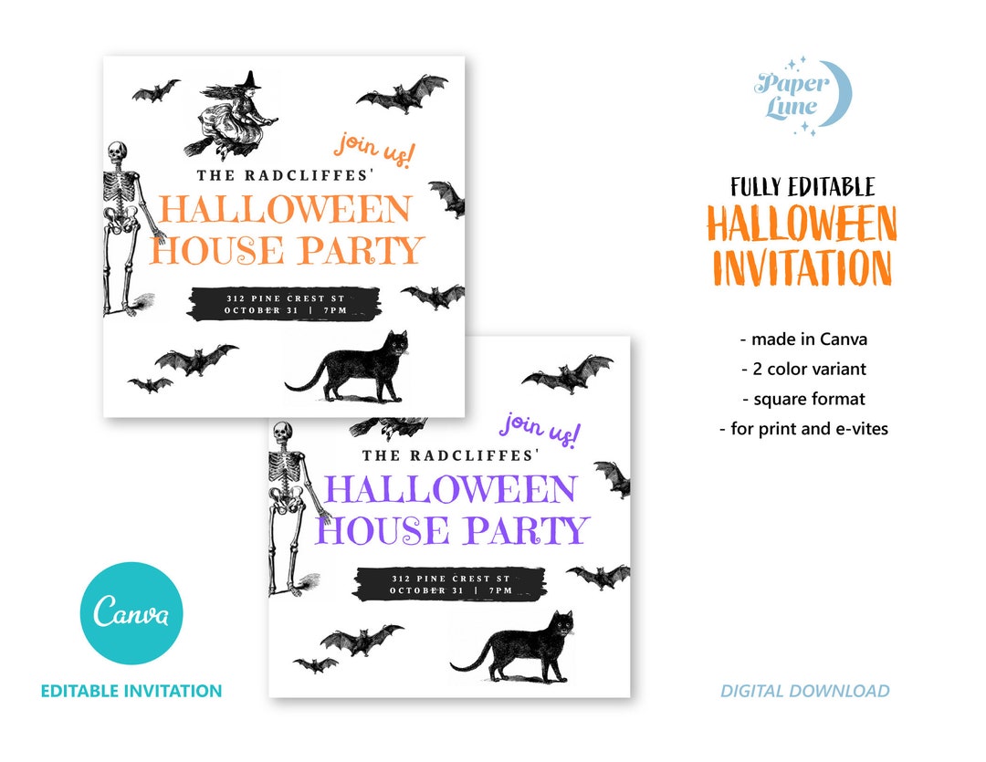 CANVA TEMPLATE Fully Editable Minimalist Vintage Theme Halloween ...