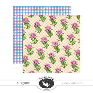 Boho Digital Paper Set, Cottagecore Floral Printable Paper Pack ...