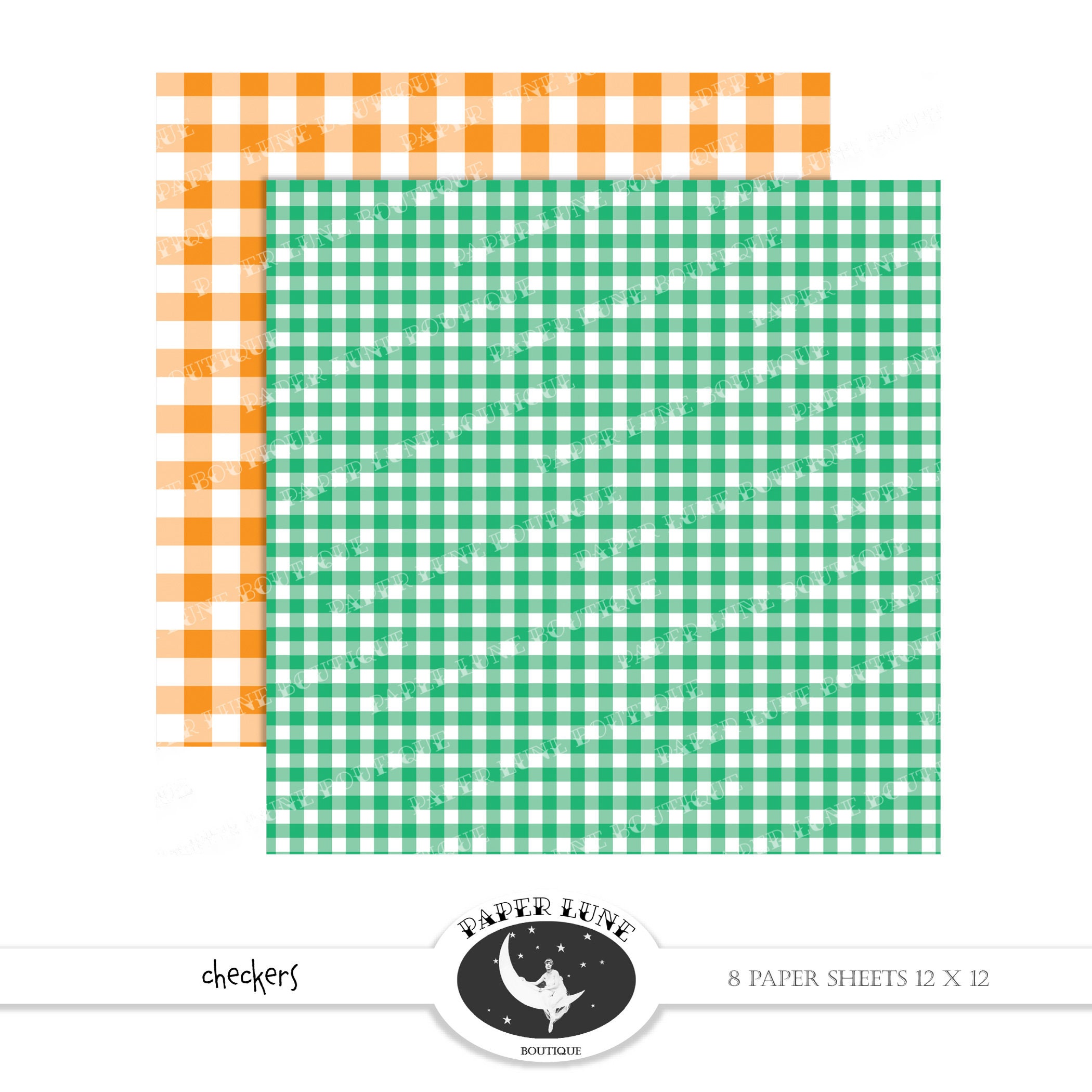 Digital Download Paper Set, Checkers Cottagecore Paper Pack ...