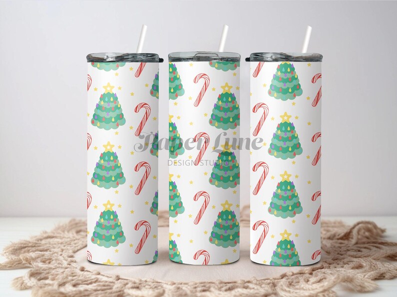 Christmas Candy Cane Seamless Pattern 12X12 PNG Digital Download ...