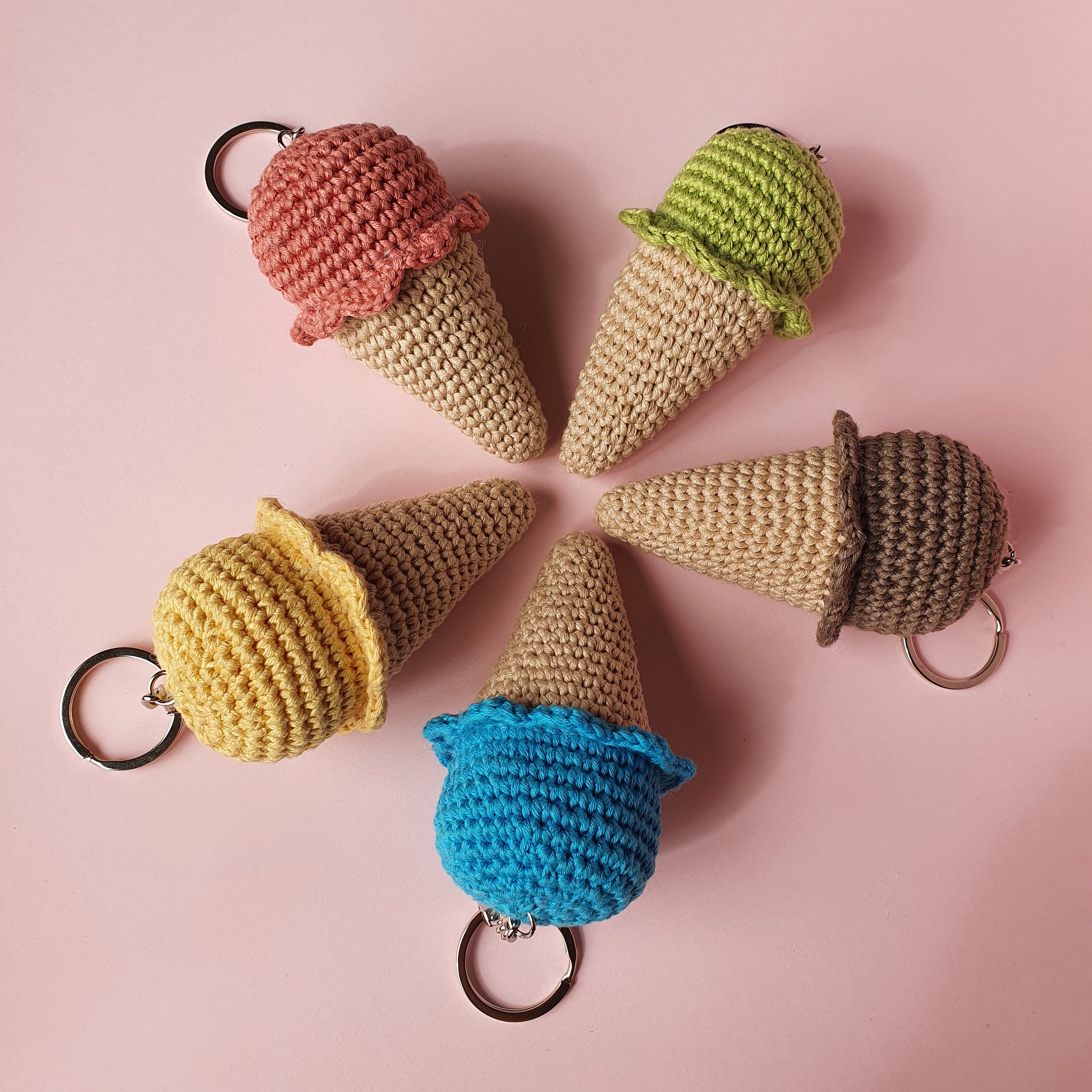 Ice Cream Keychain Crochet Keychain Unique Keychain Crochet - Etsy UK