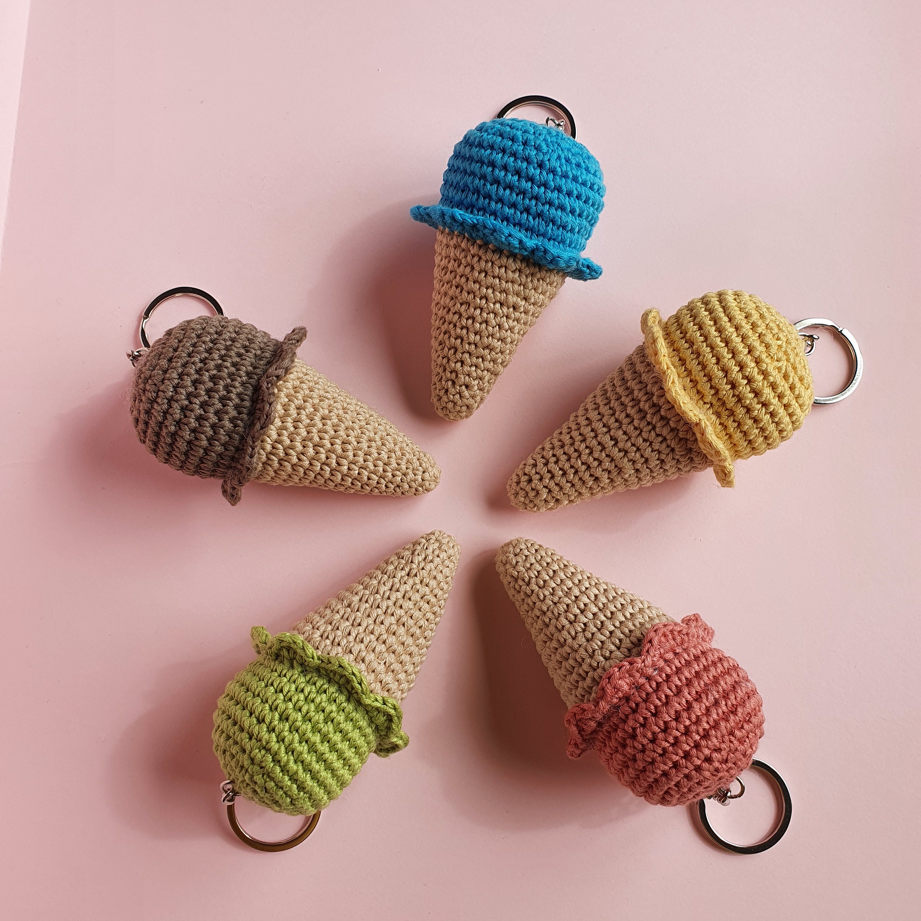 Ice Cream Keychain Crochet Keychain Unique Keychain Crochet - Etsy UK