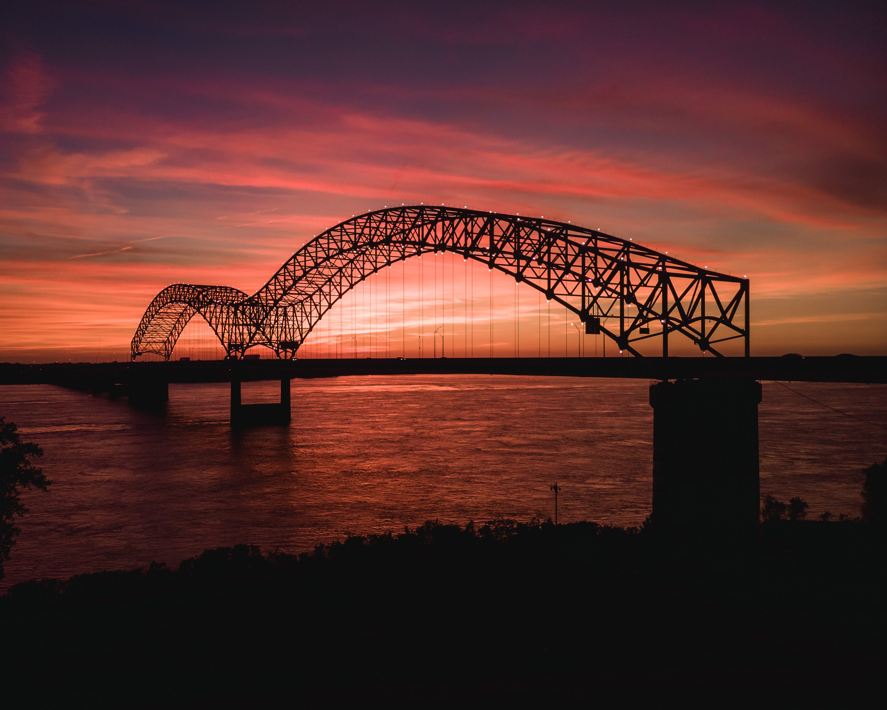 Memphis Sunset Bridge Photo Print – Tennessee Cityscape Wall Art - Etsy