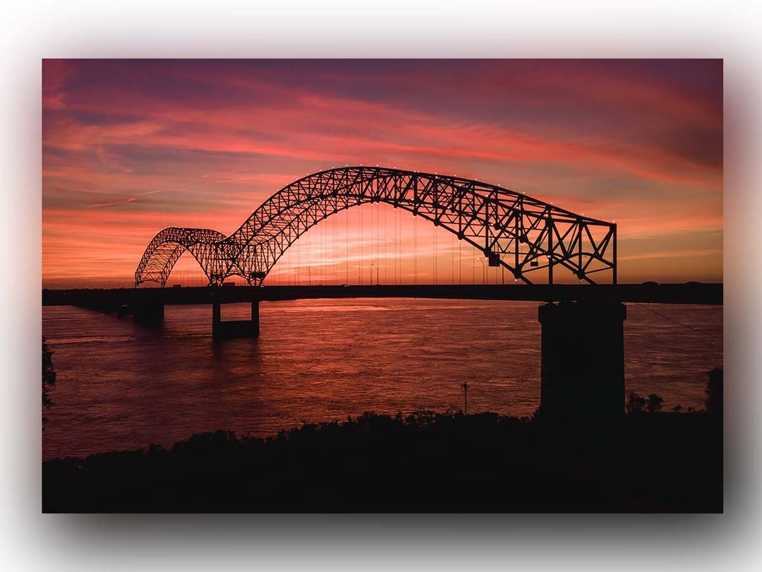 Memphis Sunset Bridge Photo Print – Tennessee Cityscape Wall Art - Etsy