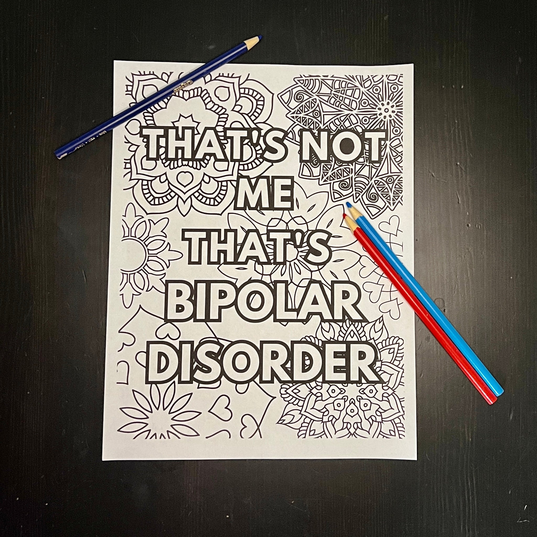 Bipolar Disorder Awareness Coloring Page: Mental Health (instant ...