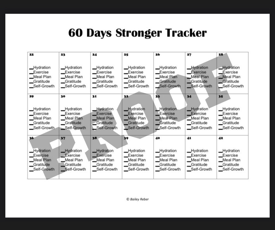60 Days Stronger Printable Challenge & Calendar Tracker - Etsy