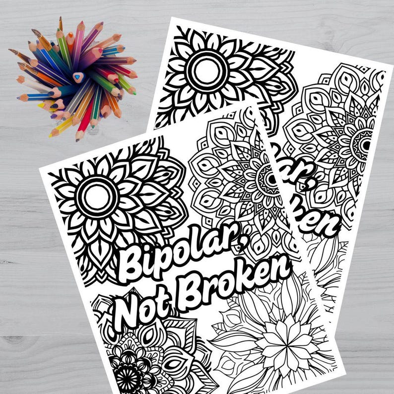 Bipolar Awareness Adult Coloring Page, Mandala Art (digital Download ...