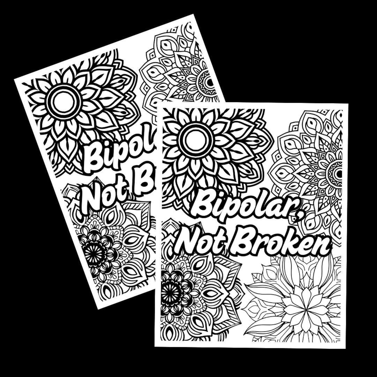 Bipolar Awareness Adult Coloring Page, Mandala Art (digital Download ...