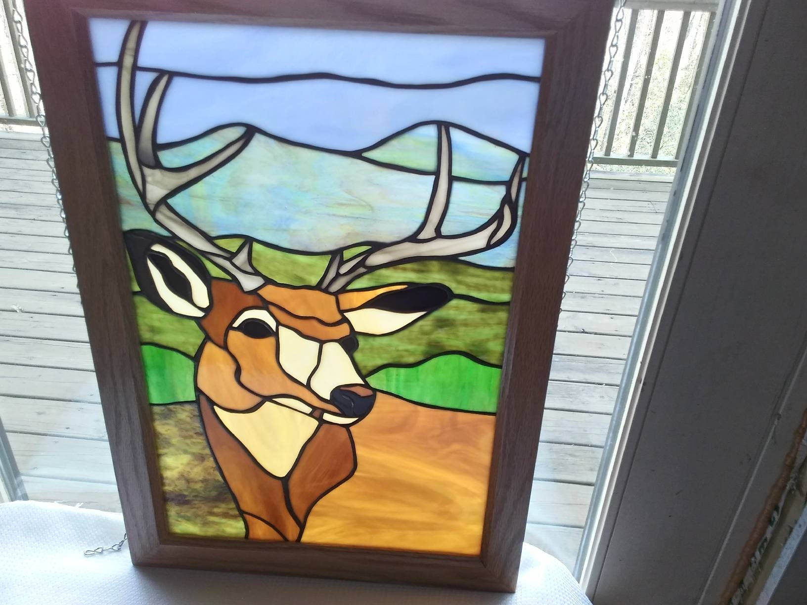 Stained Glass Buck Panel: Blue Ridge Mountains, Wood Frame - Etsy