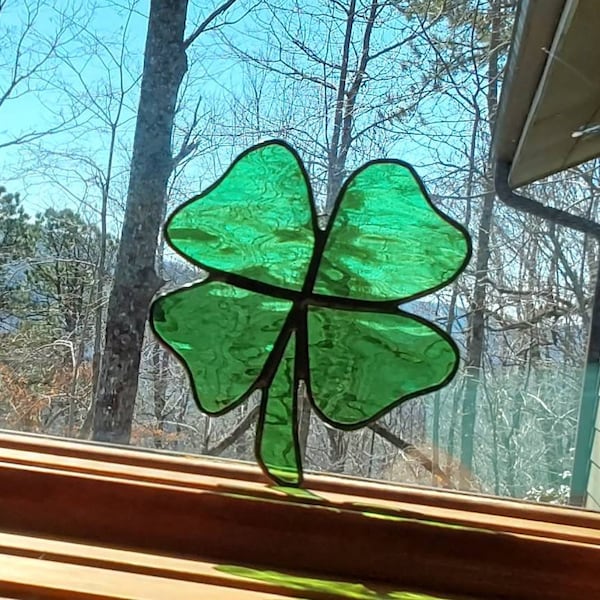 Shamrock Stained Glass Window Hanging - Etsy