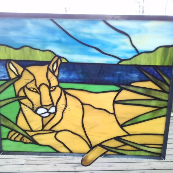 Cougar Stained Glass Pattern - Etsy
