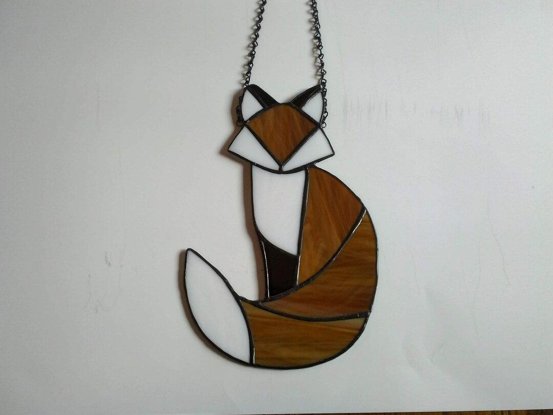 Stained Glass Fox Suncatcher: Window or Wall Decor (9.5x6 Inches) - Etsy