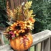 Fall Orange Pumpkin Floral Arrangement. the 8 Inch Pumpkin Then ...