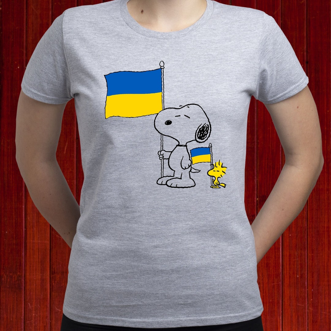 Snoopy Ukraine Flag Tshirt; Ukraine Support Shirt; Snoopy and Woodstock ...