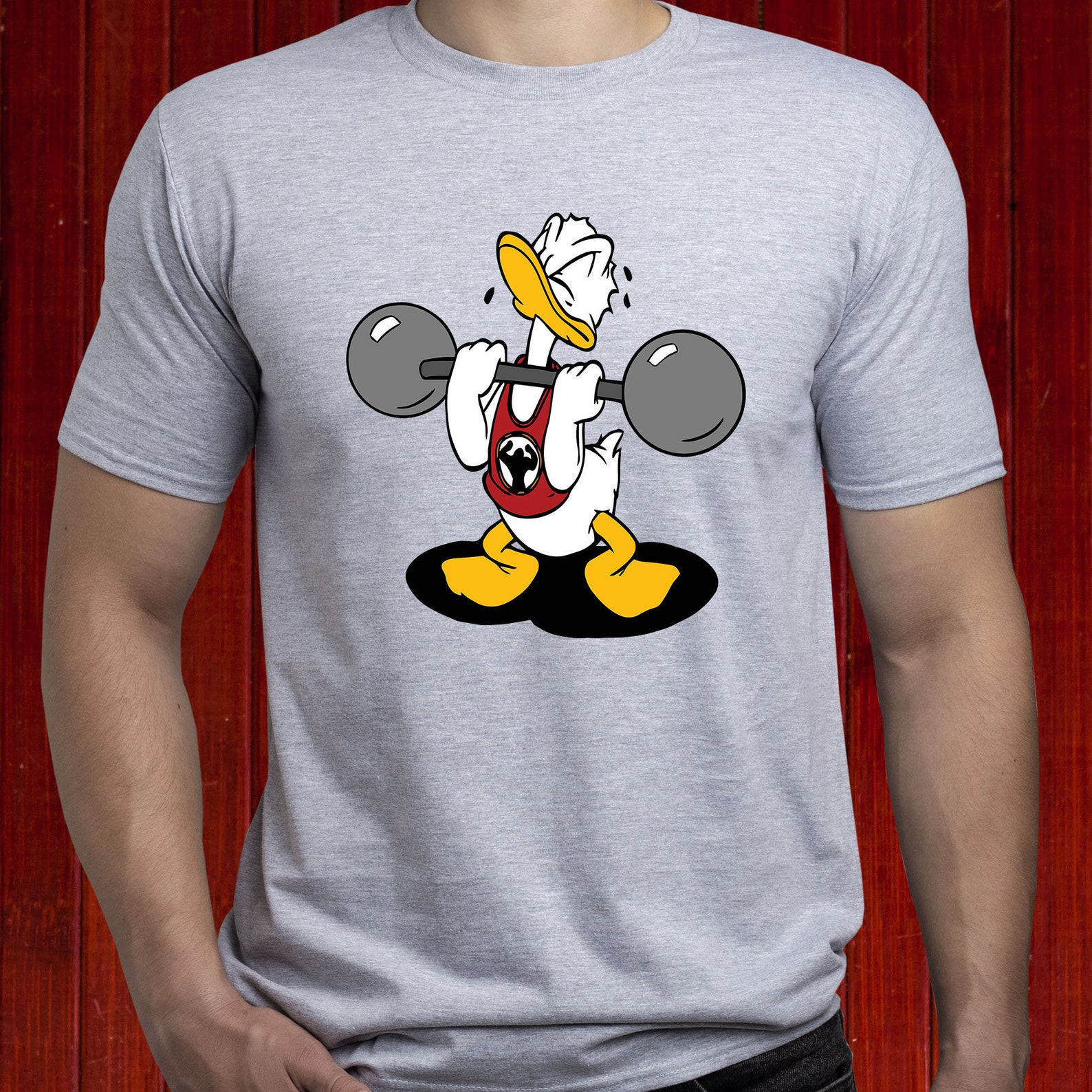 Donald Lifting T-shirt/ Donald Workout T Shirt/ Donald Duck Gym Tshirt ...