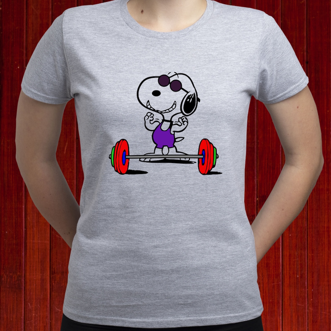 Snoopy Weightlifting T-shirt/ Snoopy Gym T Shirt/ Snoopy Sports Tshirt ...