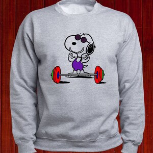 Snoopy Weightlifting Hoodie/ Snoopy Gym Sweatshirt/ Snoopy Weightlifter ...