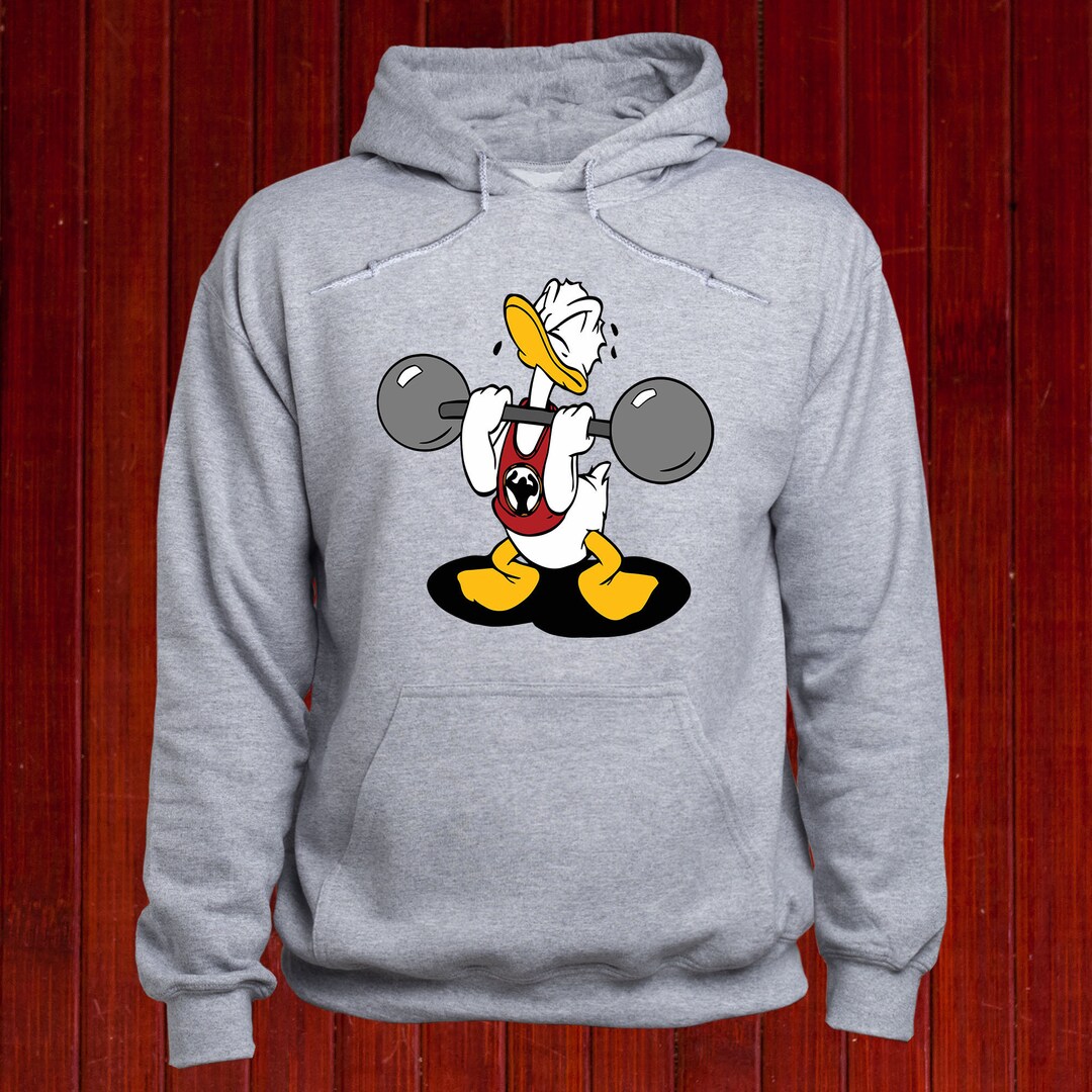 Donald Lifting Hoodie/ Donald Workout Jumper/ Donald Duck Gym Hoody ...