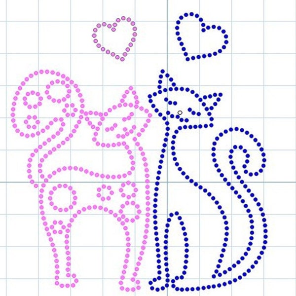 Kitty Rhinestone Template - Etsy