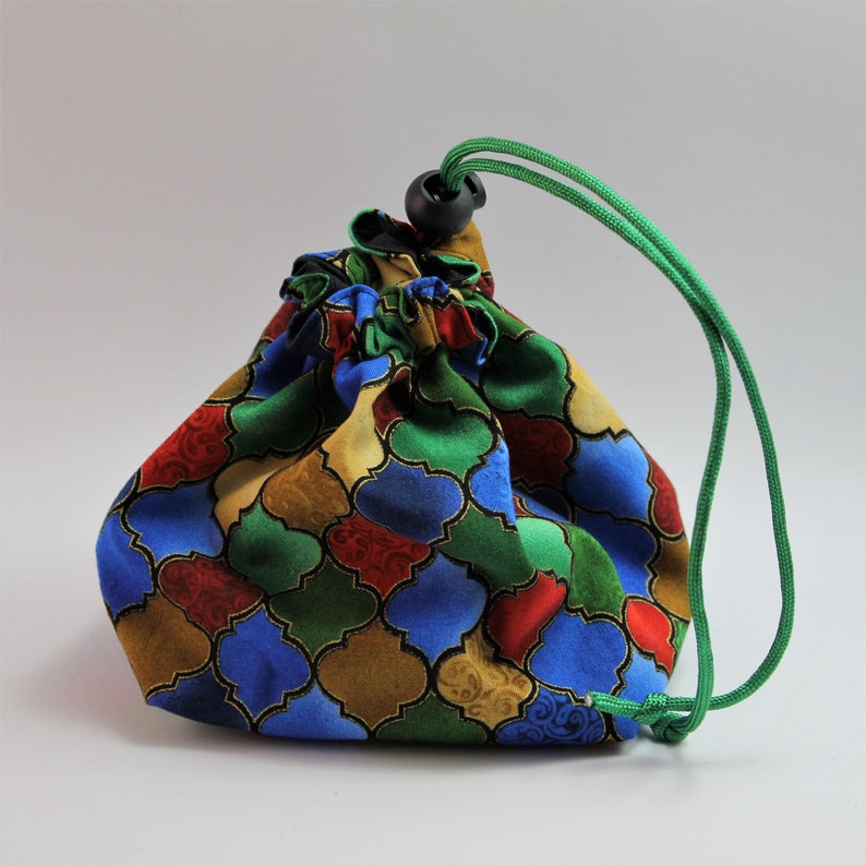 Jewel Tone Reversible Stand up Fabric Bag for Dice, Jewelry, and Gifts ...