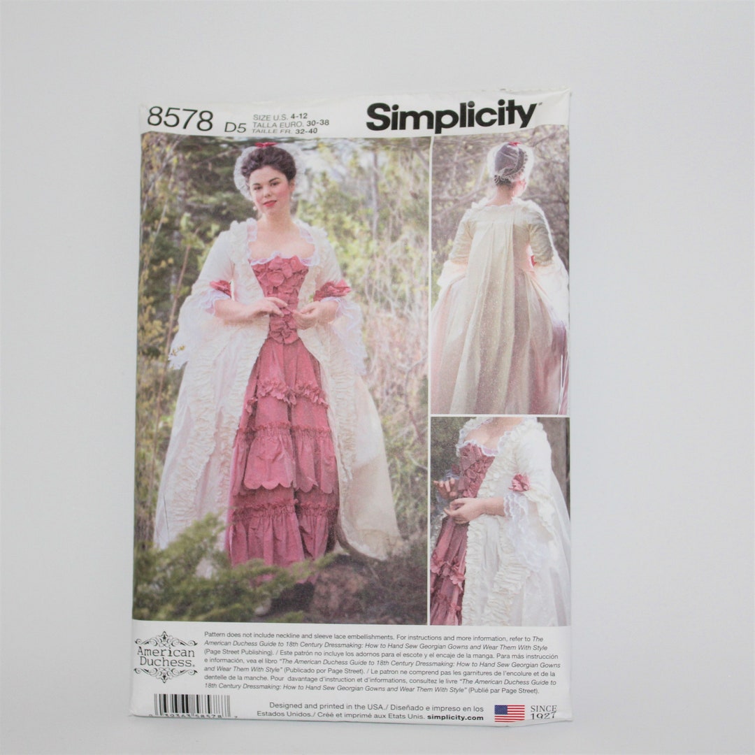 Simplicity Pattern 8578, Misses' 18th Century Costume Robe a La ...