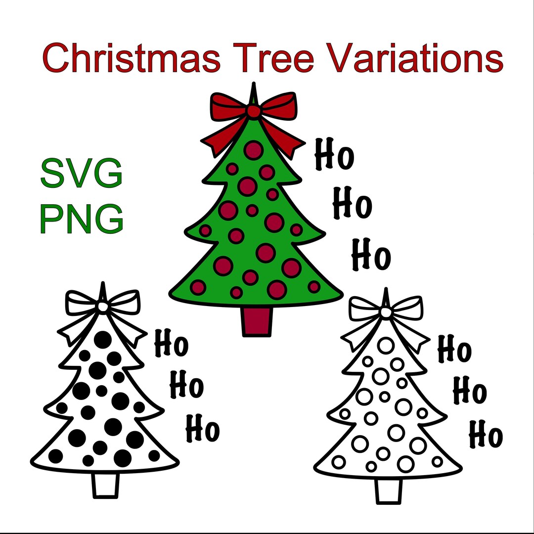 Ho Ho Ho Christmas Tree Clipart and Cut Files - Etsy