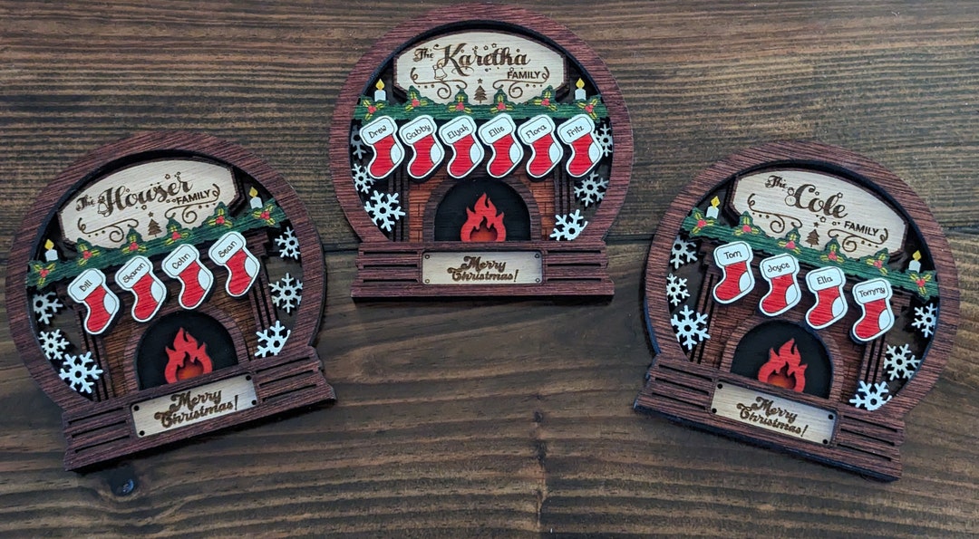 Personalized Wooden Globe Fireplace Sign – Custom Family Name Mantel ...