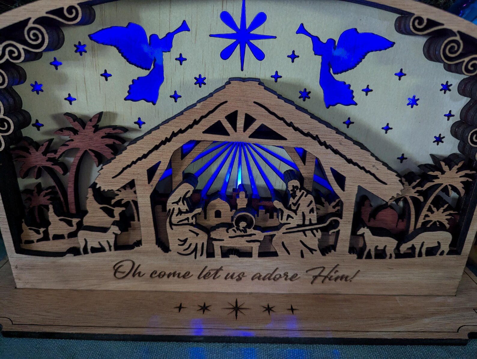 Handcrafted Multi-layered Nativity Scene With LED Backlight – Custom ...