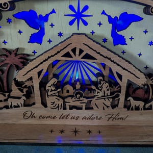 Handcrafted Multi-layered Nativity Scene With LED Backlight – Custom ...