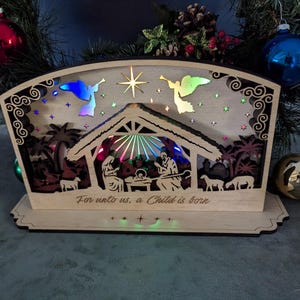 Handcrafted Multi-layered Nativity Scene With LED Backlight – Custom ...