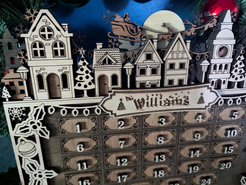 Handmade Wooden 3-layer Advent Calendars 4 Unique Festive Christmas ...