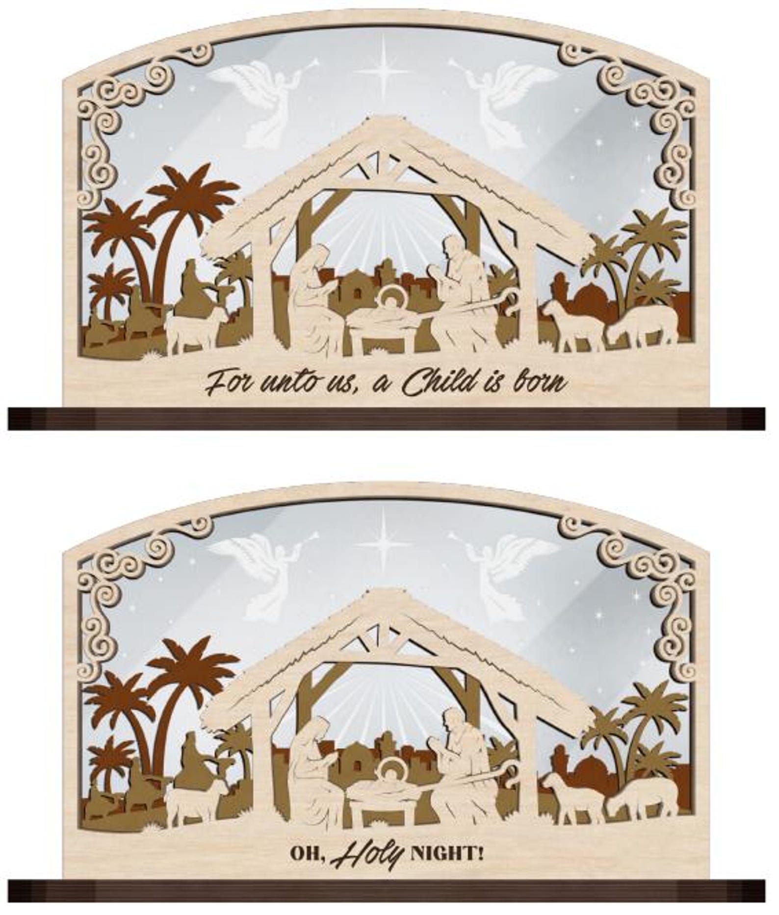 Handcrafted Multi-layered Nativity Scene With LED Backlight – Custom ...