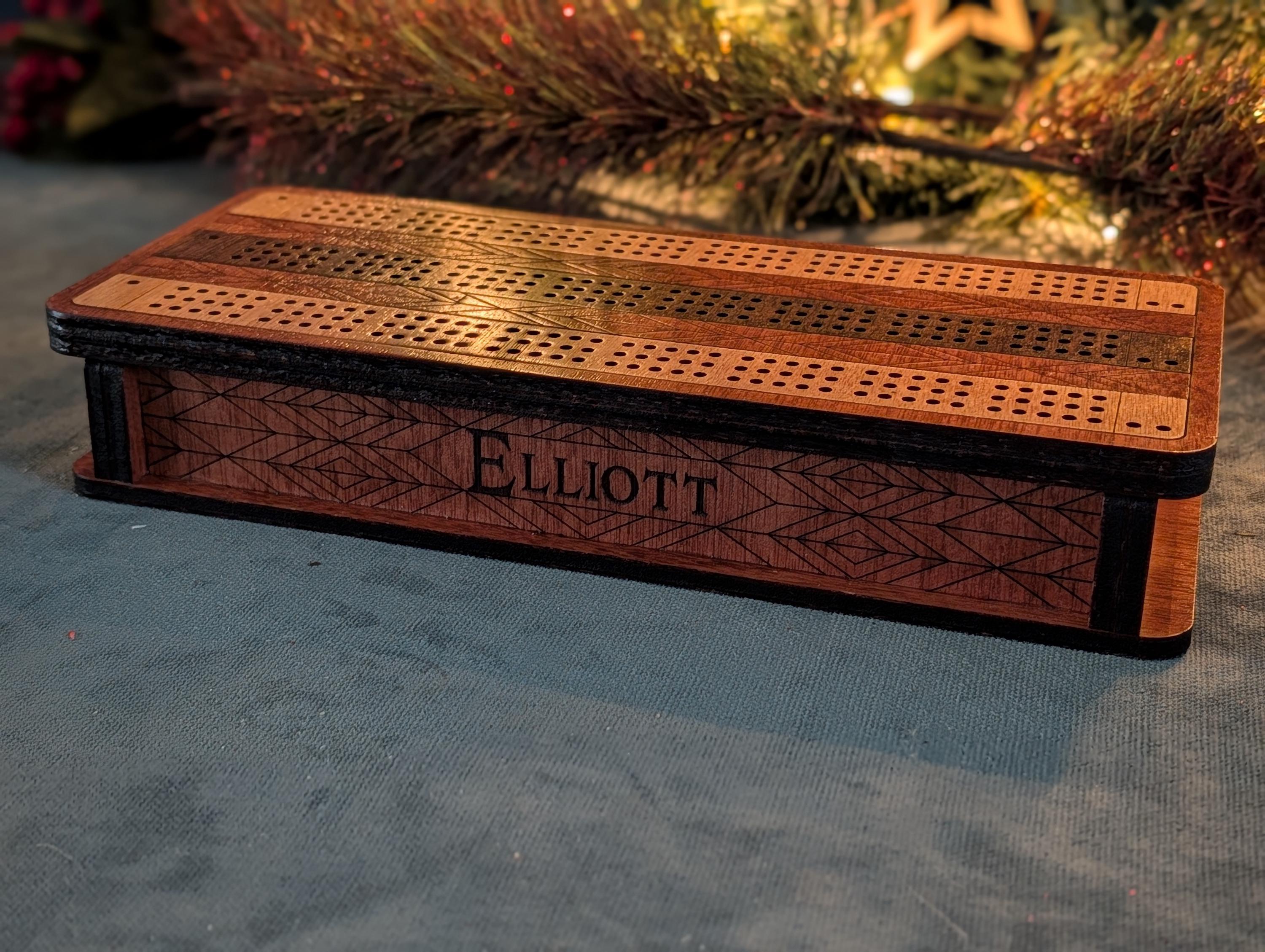 Handmade Cribbage Board With Storage | Custom 3 & 4 Lane Wooden Game ...