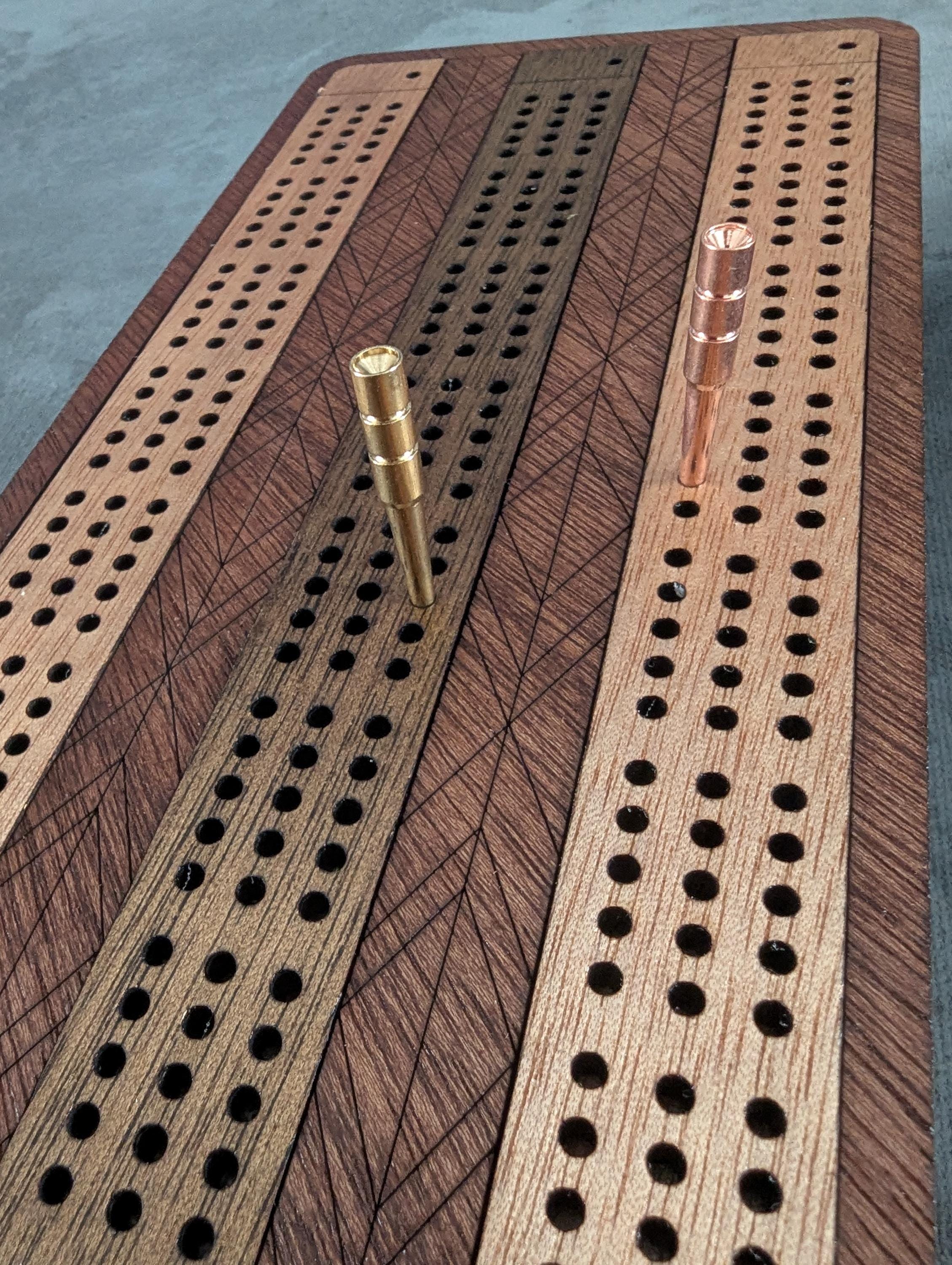 Handmade Cribbage Board With Storage | Custom 3 & 4 Lane Wooden Game ...