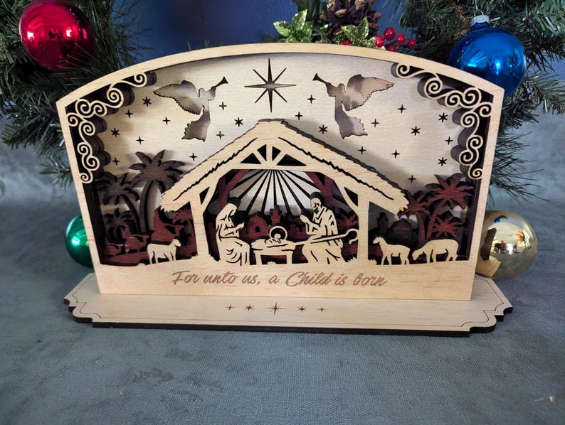 Handcrafted Multi-layered Nativity Scene With LED Backlight – Custom ...