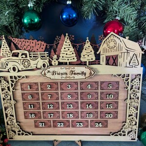 Handmade Wooden 3-layer Advent Calendars 4 Unique Festive Christmas ...