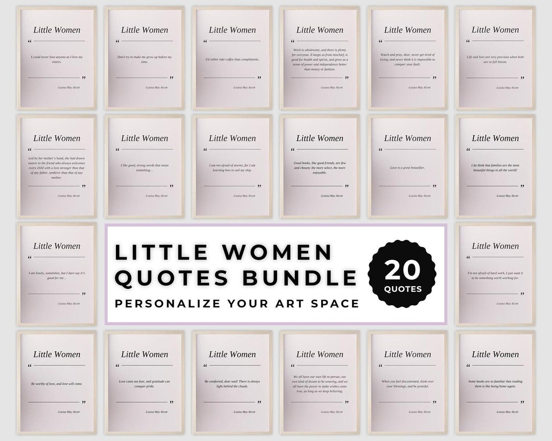 Little Women Quote Bundle, Louisa May Alcott Printable Wall Art Decor ...
