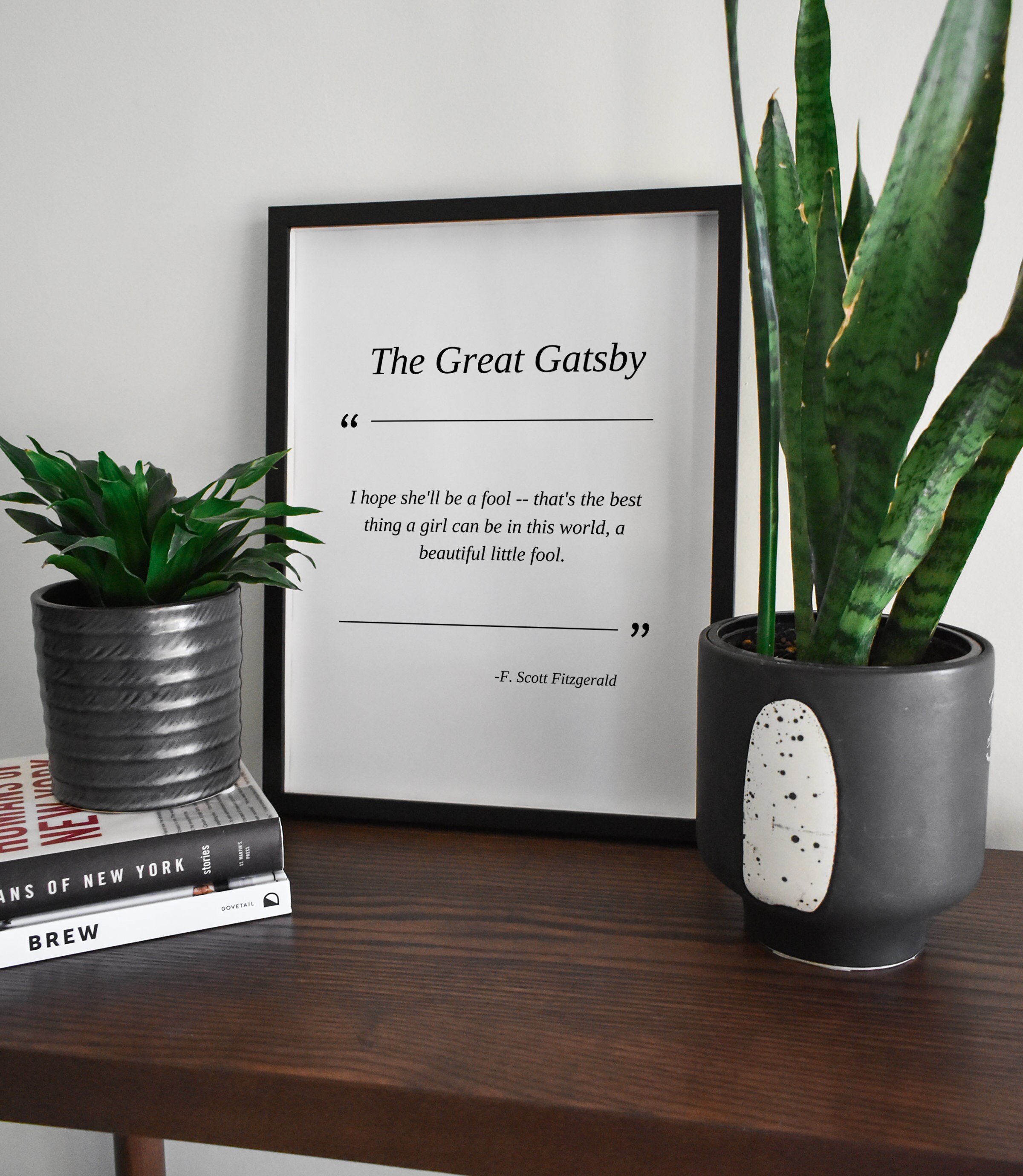 The Great Gatsby Printable Poster, Scott Fitzgerald Quote, Classic ...