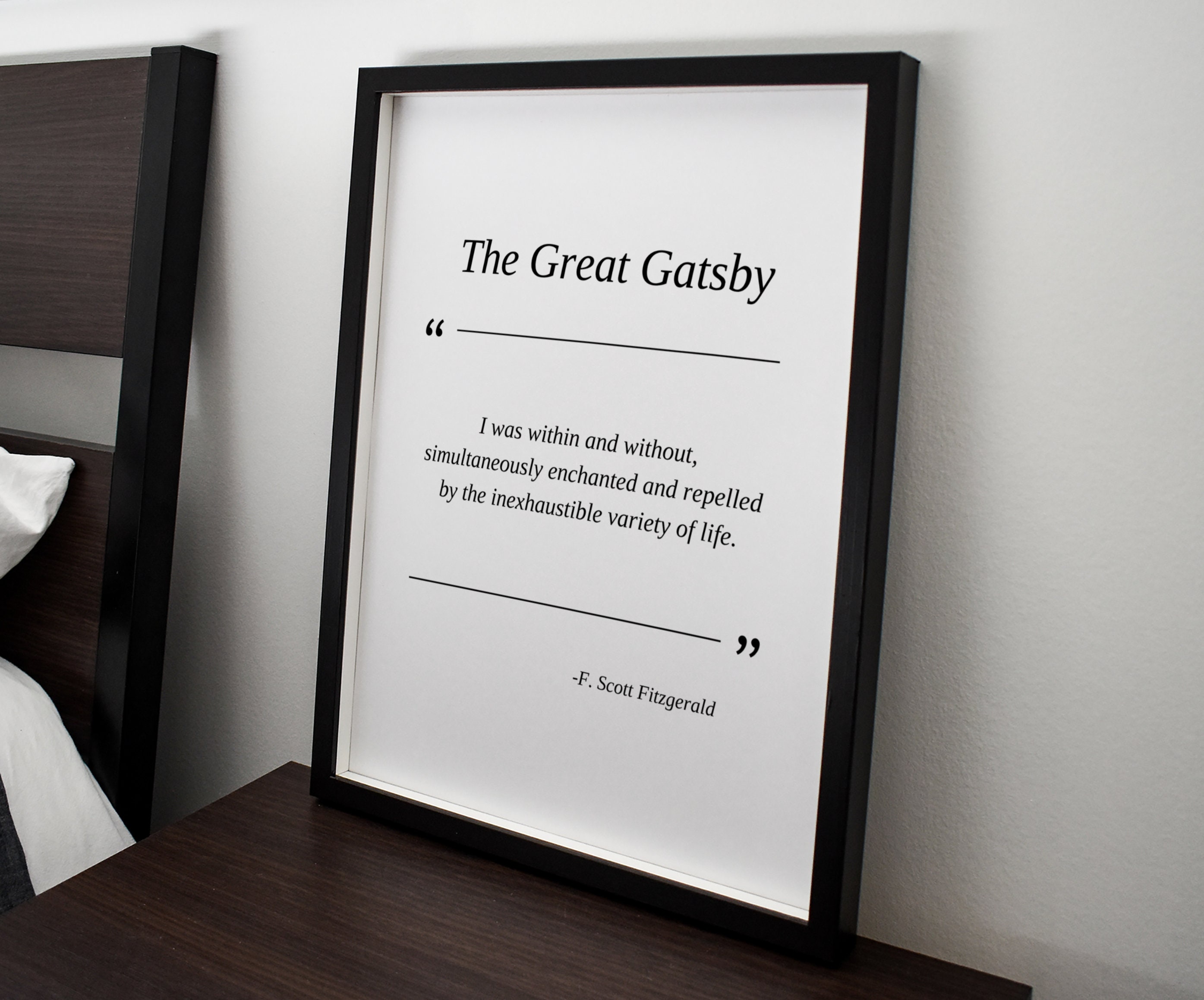 The Great Gatsby Printable Poster, Scott Fitzgerald Quote, Classic ...