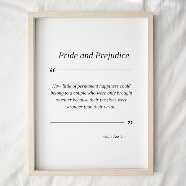 Prejudice Quote - Etsy