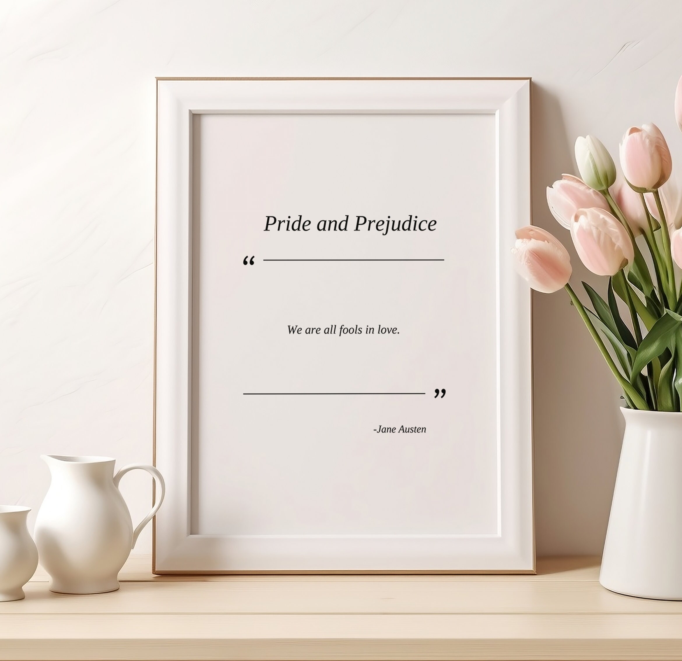 Pride and Prejudice Printable Poster, Jane Austen Quote, Classic ...